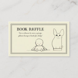 Vintage Book Raffle Baby Shower Enclosure Card | Zazzle