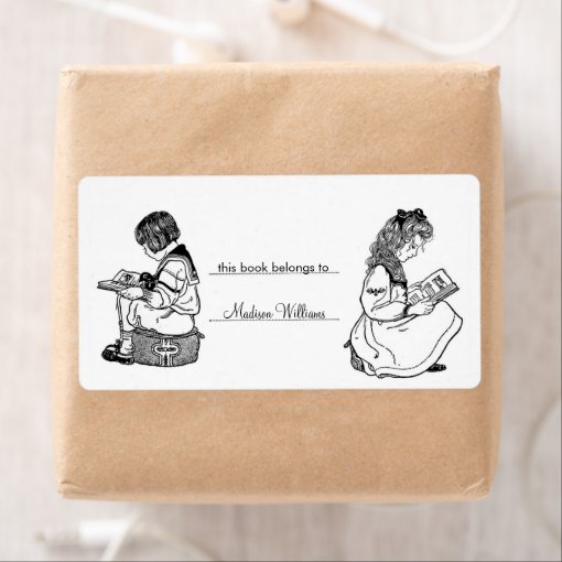Vintage Bookplate Personalized Book Label | Zazzle