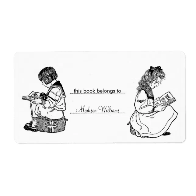 Vintage Bookplate Personalized Book Label | Zazzle