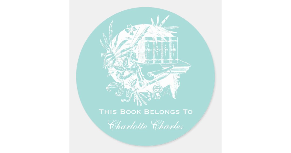 Vintage Bookplate Stickers | Zazzle