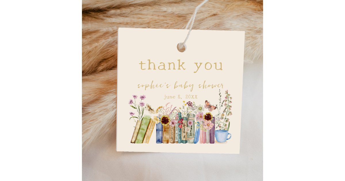 Vintage Books A New Chapter Baby Shower Favor Tags | Zazzle