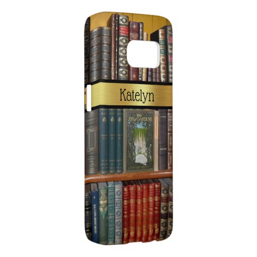 Vintage Books on Library Shelf Personalized Case-Mate Samsung Galaxy ...