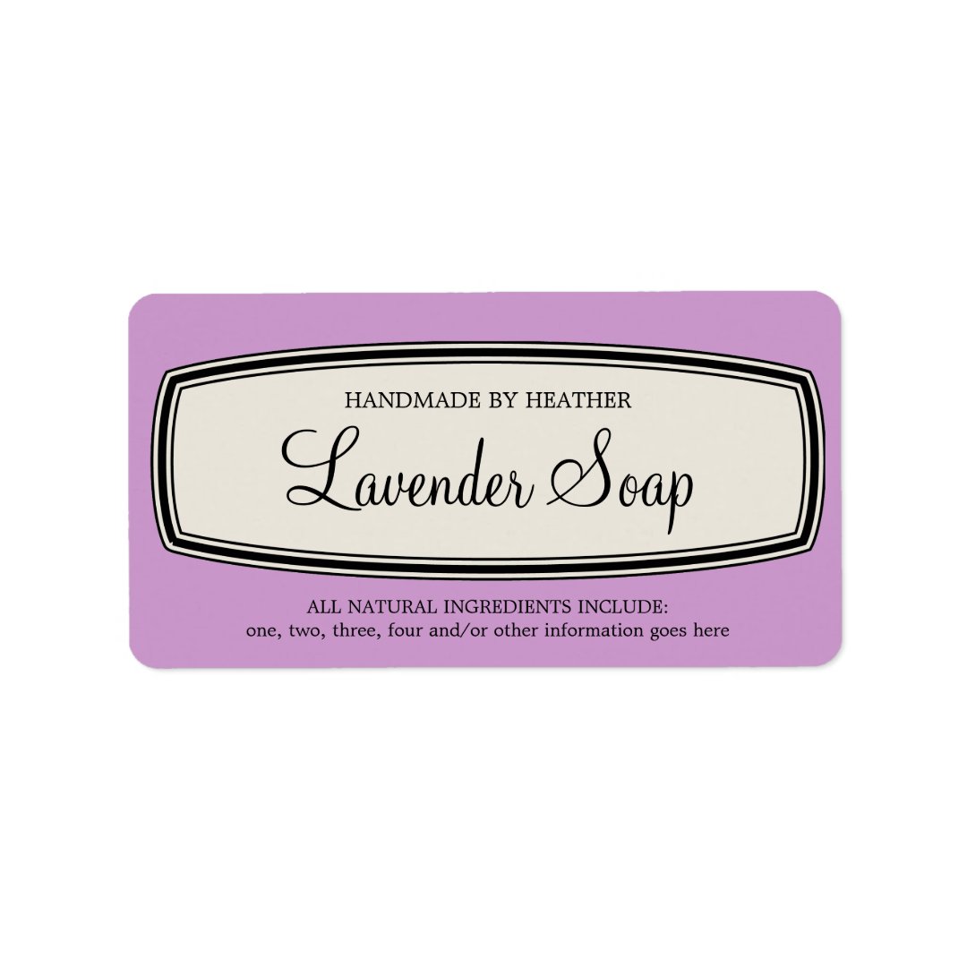 Vintage Border Handmade Soap Label Template | Zazzle