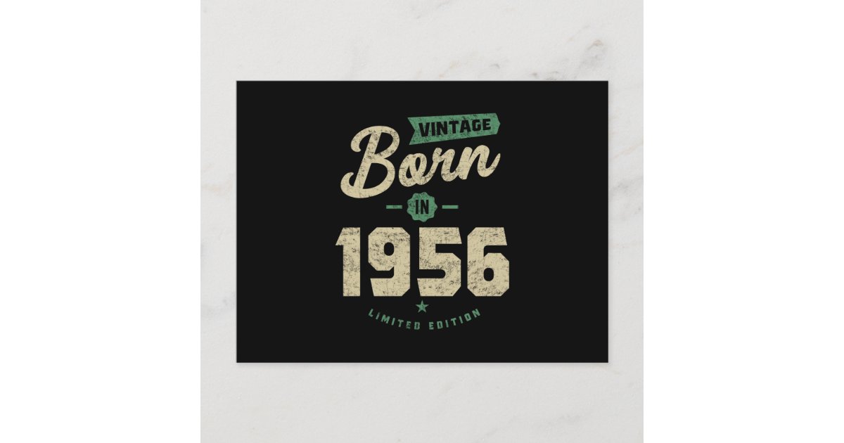 Vintage Born In 1956 Birthday Gift Postcard | Zazzle