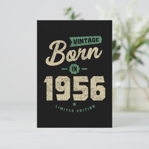 Vintage Born In 1956 Birthday Gift RSVP Card | Zazzle