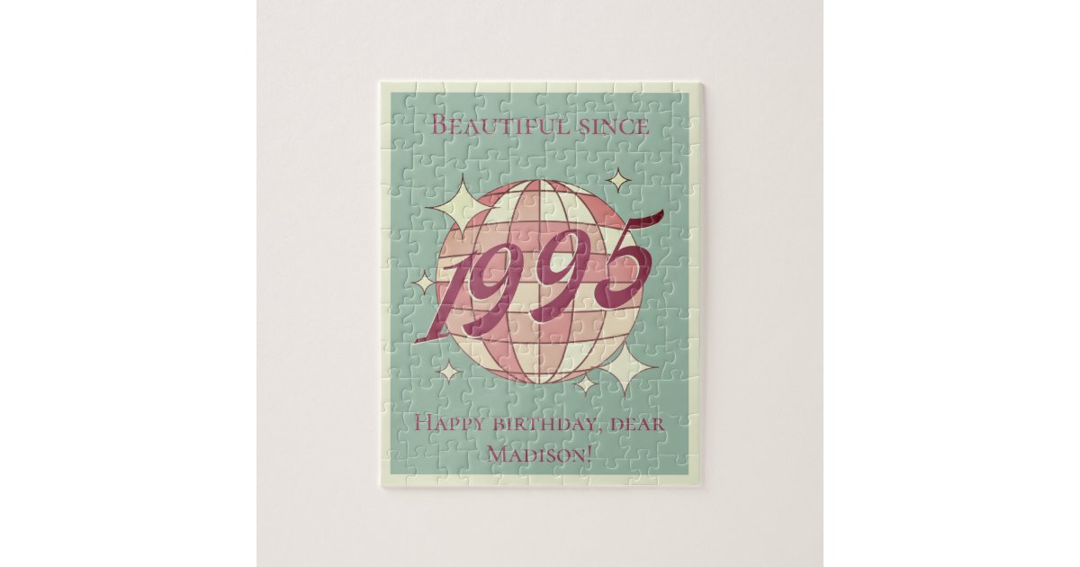 Vintage born in 1995 30th birthday jigsaw puzzle | Zazzle