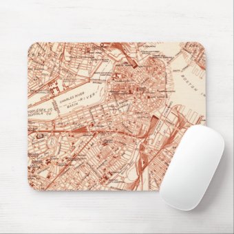 Vintage Boston Map Mouse Pad | Zazzle