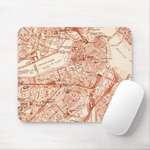 Vintage Boston Map Mouse Pad | Zazzle