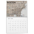 Vintage Boston Massachusetts Map, Boston Ma Us Map Calendar | Zazzle