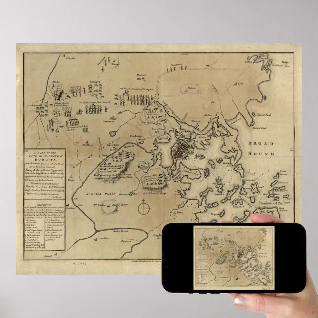 Vintage Boston Revolutionary War Map (1775) Poster | Zazzle