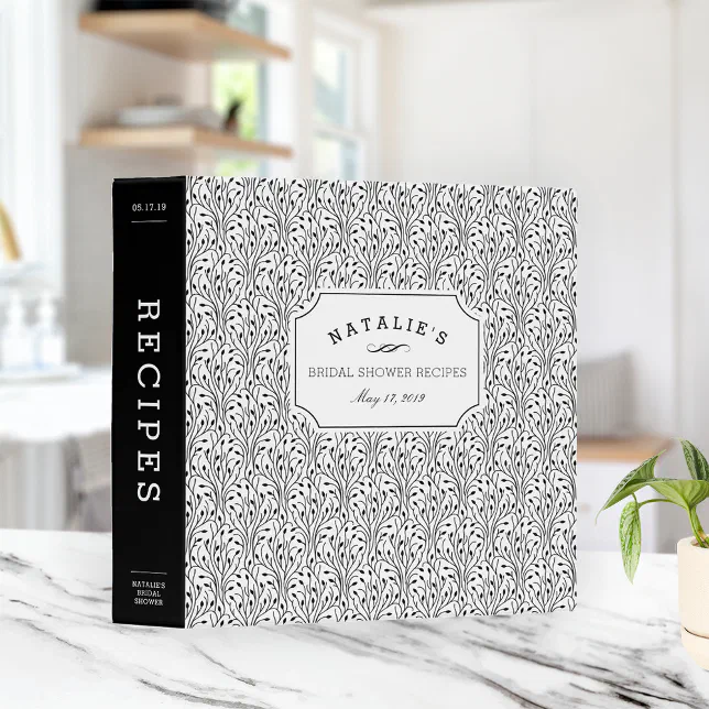 Vintage Botanical | Bridal Shower Recipe 3 Ring Binder | Zazzle