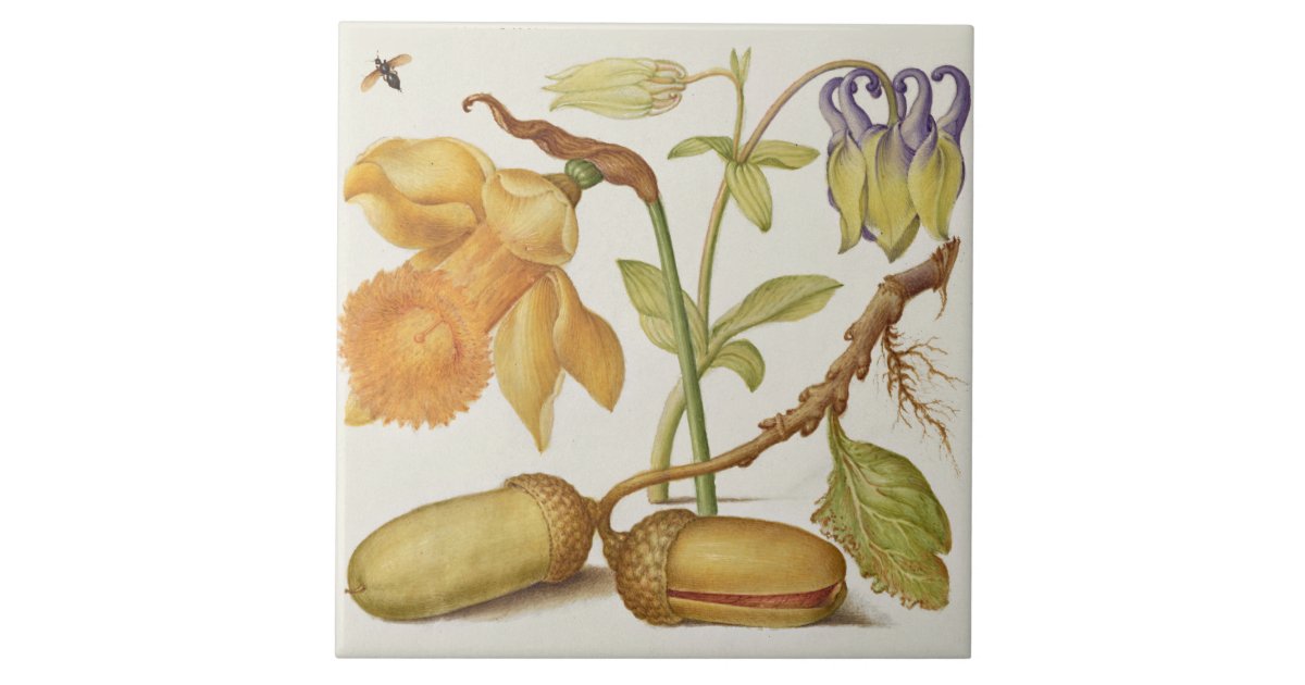 Vintage Botanical Ceramic Tile | Zazzle