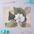 Vintage Botanical Collage with White Magnolia Tissue Paper | Zazzle