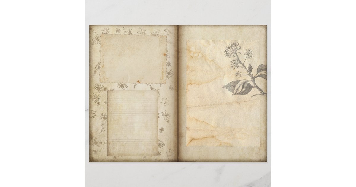 Vintage Botanical Garden Journal Scrapbook Paper | Zazzle