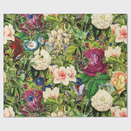 Vintage Botanical Garden With Bees And Butterflies Wrapping Paper Zazzle