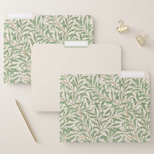 Vintage Botanical | Green Leaves Pattern File Folder | Zazzle.com