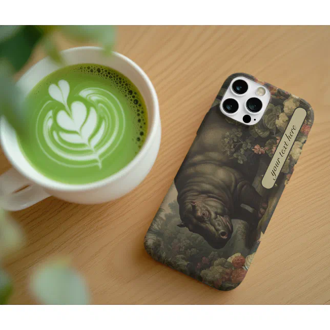 Vintage Botanical Hippo, customizable iPhone Case | Zazzle