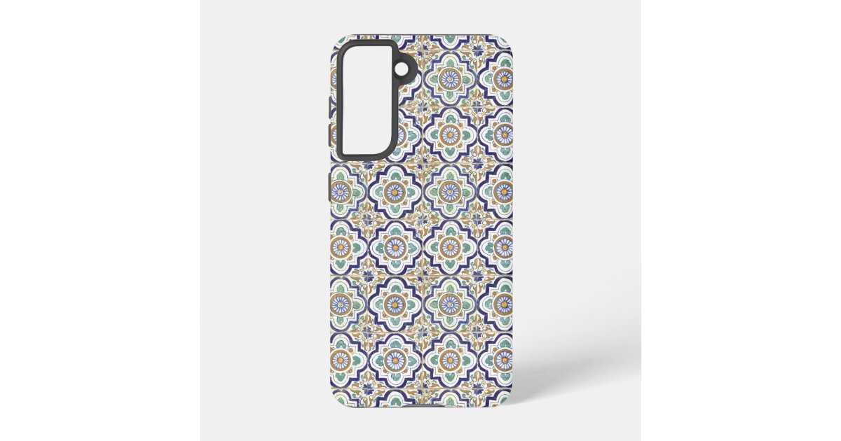 Vintage Botanical Ornamental Tiles Pattern Samsung Galaxy Case | Zazzle