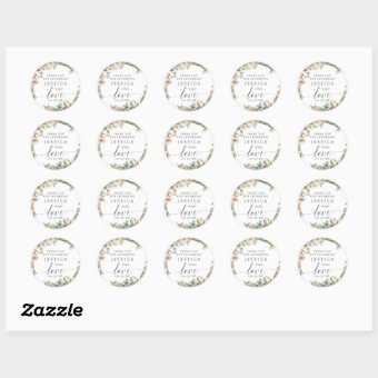 Vintage Botanical Shower Favor Sticker | Zazzle