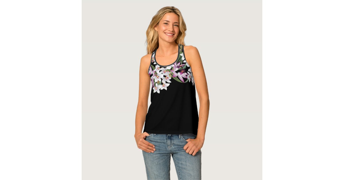 Vintage Botanical White Orchid Flowers Tank Top | Zazzle