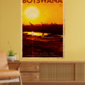 Vintage Botswana Africa Travel Poster | Zazzle