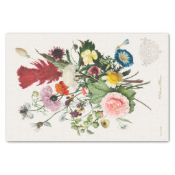 Vintage Bouquet Custom Name Tissue Paper | Zazzle