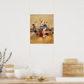 Vintage bowling pinup girl poster | Zazzle
