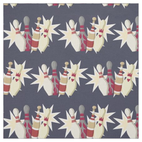 Retro Bowling Fabric | Zazzle