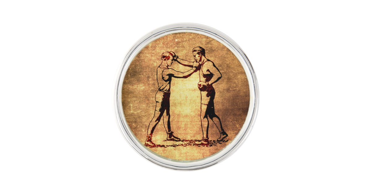 Vintage boxing men pin | Zazzle