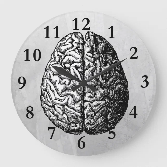 VINTAGE BRAIN DRAWING CLOCK | Zazzle