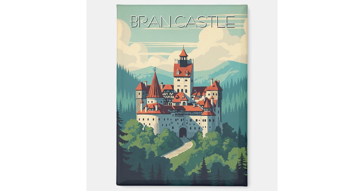 Vintage Bran Castle Romania Magnet | Zazzle