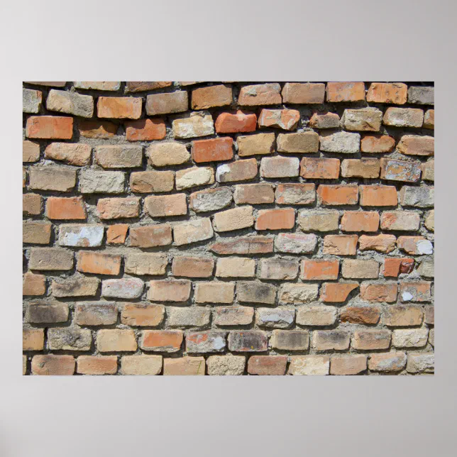 Vintage Brick Wall Poster | Zazzle