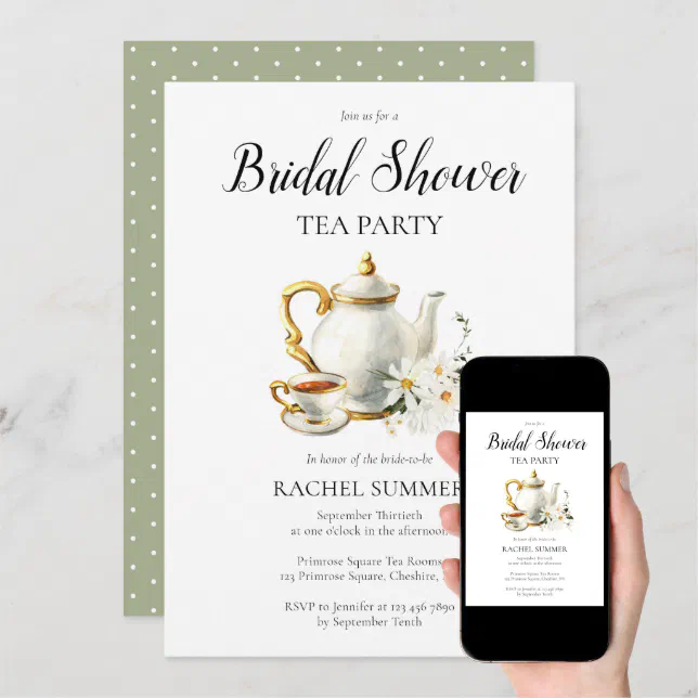 Vintage Bridal Shower Tea Party Invitation Zazzle