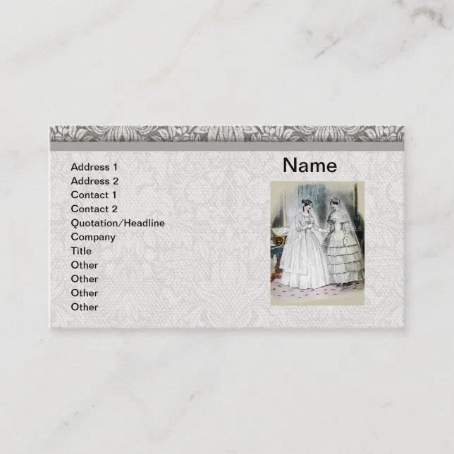 Vintage Bride Wedding Dress Business Card | Zazzle
