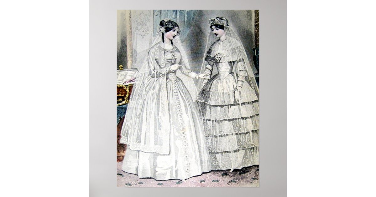 Vintage Bride Wedding Dress Poster | Zazzle