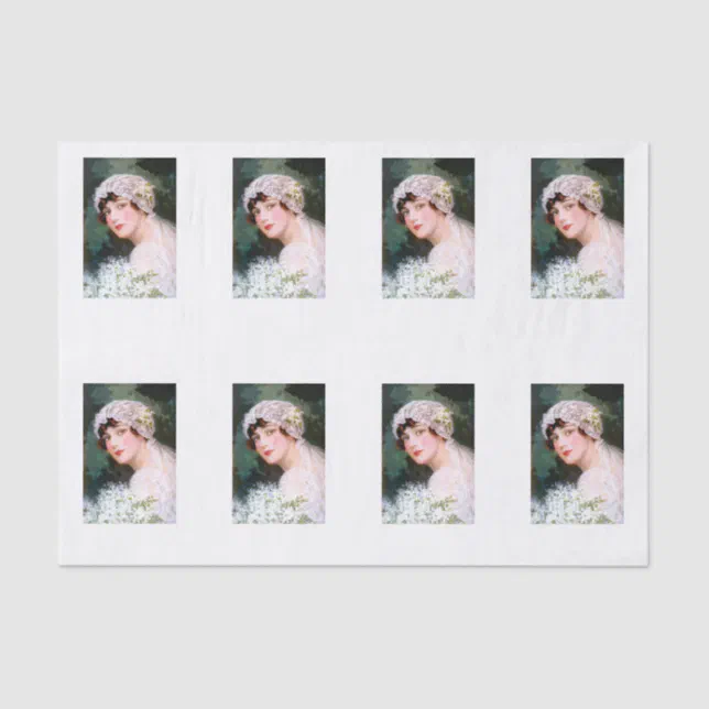 Vintage Bride Wedding White Lace Floral Bouquet Tissue Paper | Zazzle