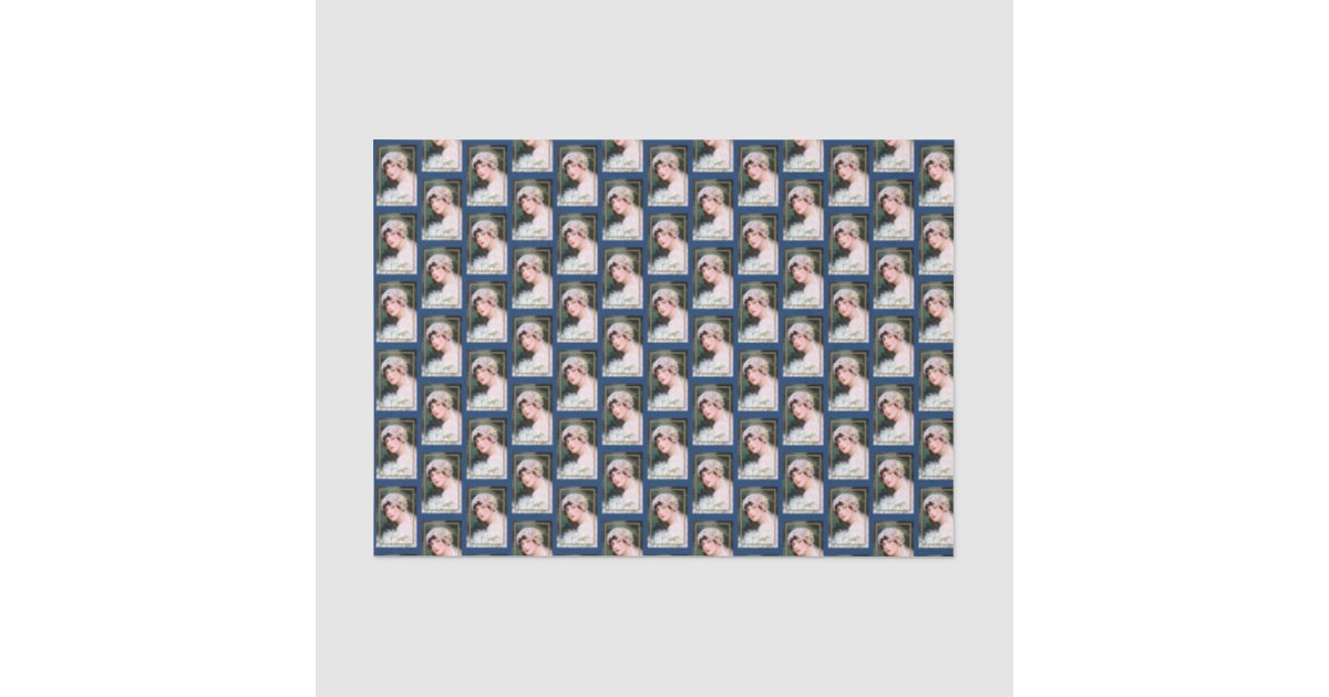 Vintage Bride White Lace Navy Blue Gold Wedding Tissue Paper | Zazzle