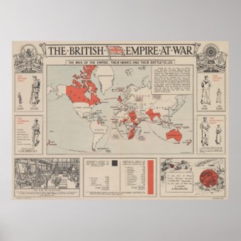 Vintage British Empire World Map (1916) Poster | Zazzle