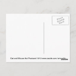 Vintage British Suffragette Cat and Mouse Act Postcard | Zazzle