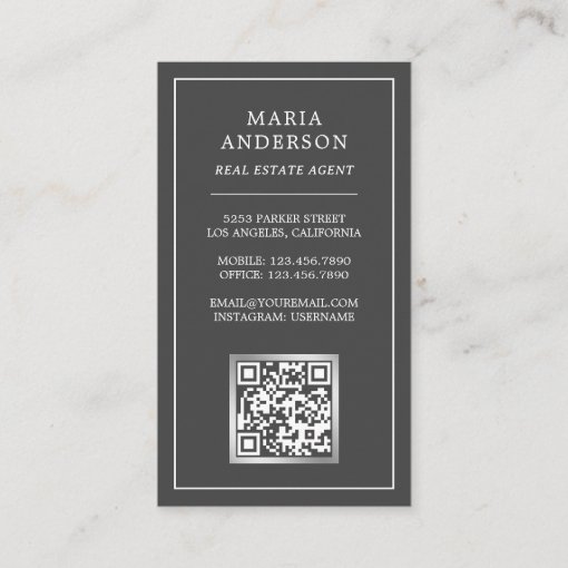 Vintage Bronze Key Real Estate Agent Photo QR Code Business Card | Zazzle