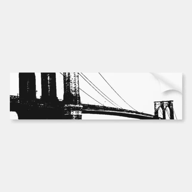 Vintage Brooklyn Bridge Bumper Sticker | Zazzle