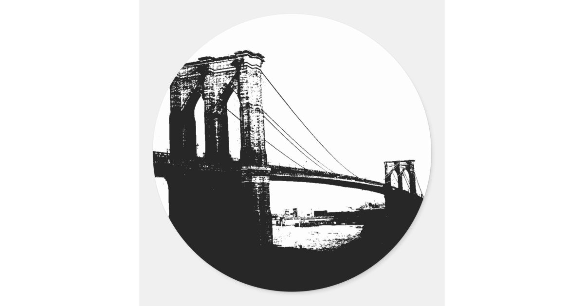 Vintage Brooklyn Bridge Classic Round Sticker | Zazzle