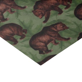 Vintage Brown Bears on Green Decoupage Tissue Paper | Zazzle