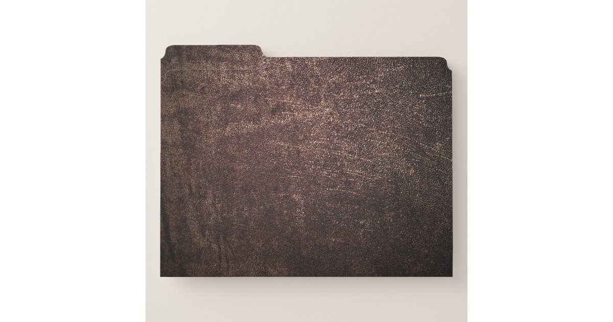 Vintage brown leather file folder | Zazzle