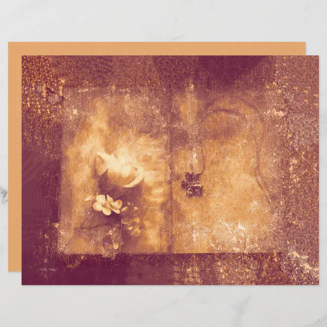 Vintage Brown Sepia Floral Old Antique Texture | Zazzle