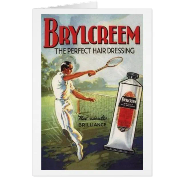 Vintage Brylcreem Man Playing Tennis Ad | Zazzle