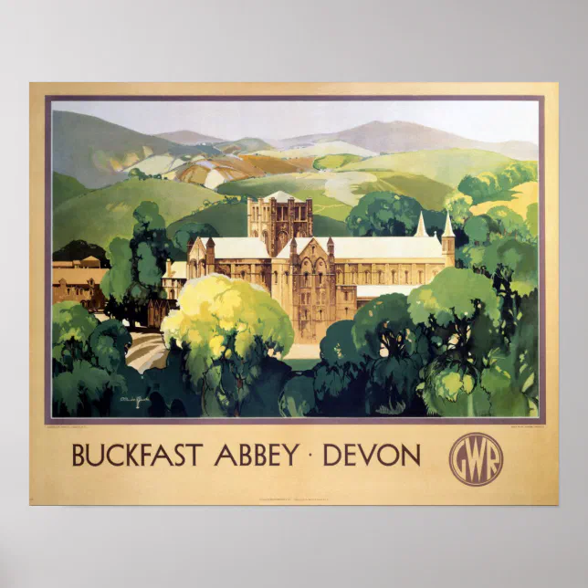Vintage Buckfast Abbey Monastery British Railways Poster | Zazzle