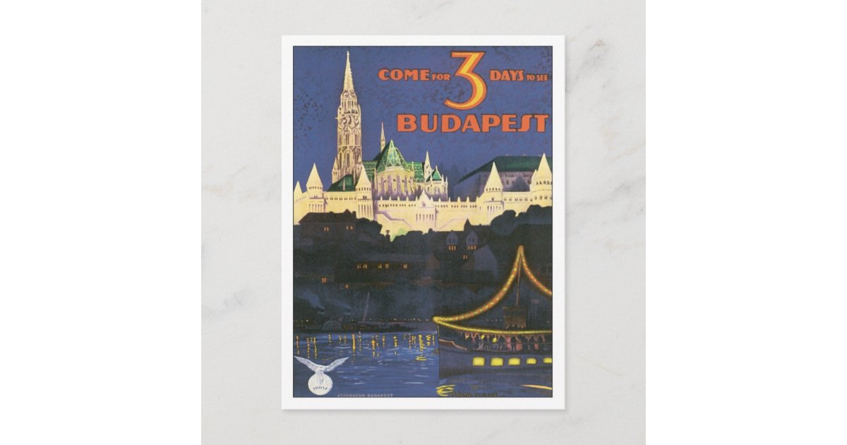 Vintage Budapest Hungary Postcard | Zazzle
