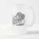 Vintage Buffalo Retro Bison Animal Illustration Frosted Glass Beer Mug ...