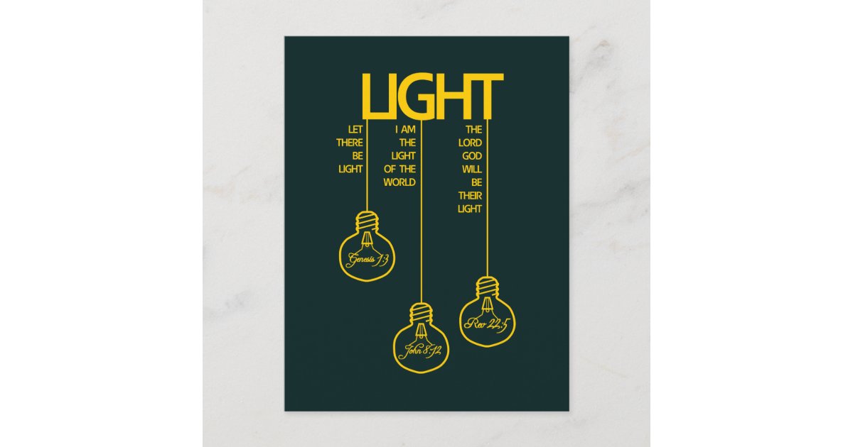 Vintage Bulbs Biblical Light Postcard | Zazzle